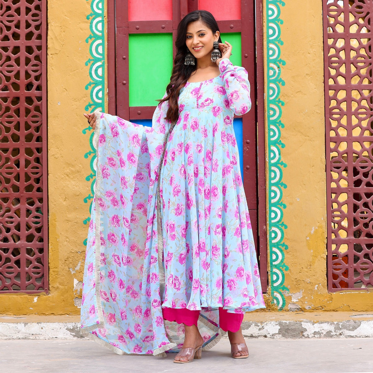 Anasha Rose Georgette Set – Kameez.co
