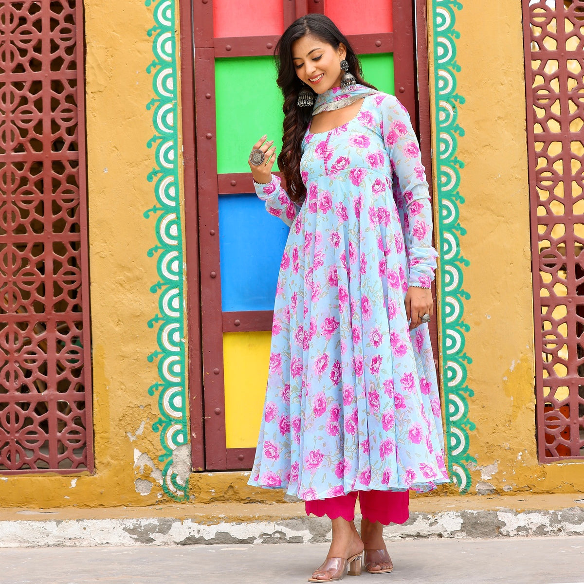 Anasha Rose Georgette Set – Kameez.co